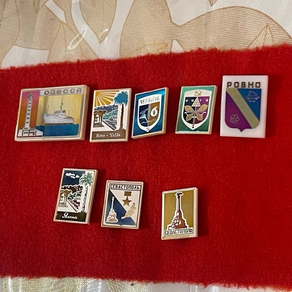 Accessories | Vtg Lot Of 8 Mirror Base Pin Badges Soviet Era Ussr ...
